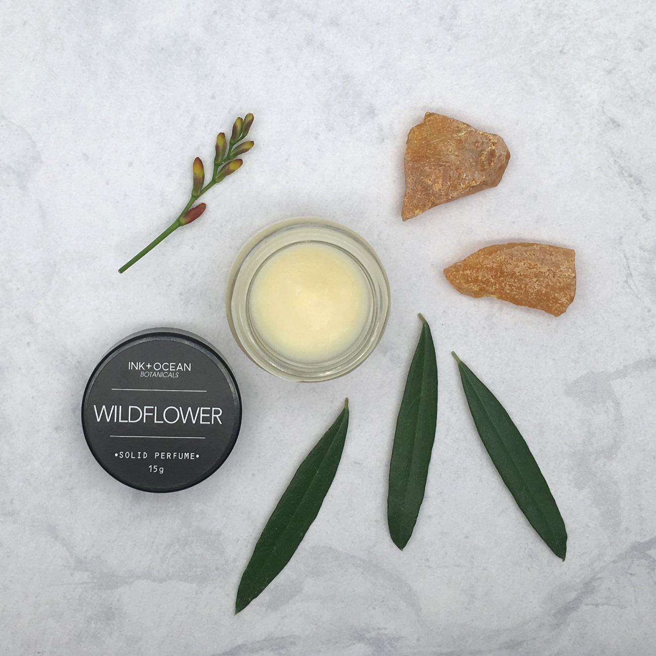 handcrafted natural botanical artisan solid perfume wildflower